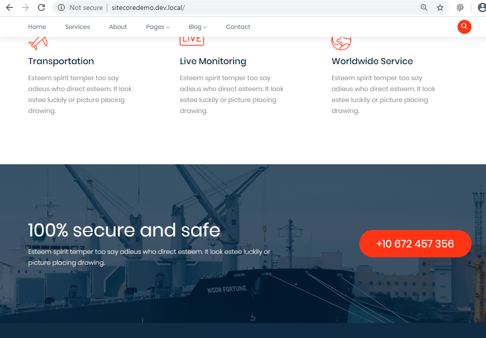 Building Home page Components – Safe & Secure tagline section | Sitecore Diaries