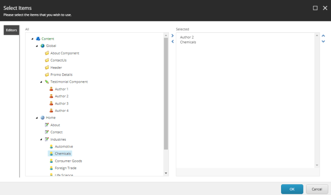How to configure different content nodes as part of TreeList or ...